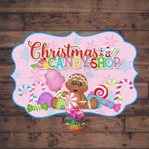 Gingerbread Bakery Sign Candyland Wreath Sign, Candy Sign, Gingerbread ...