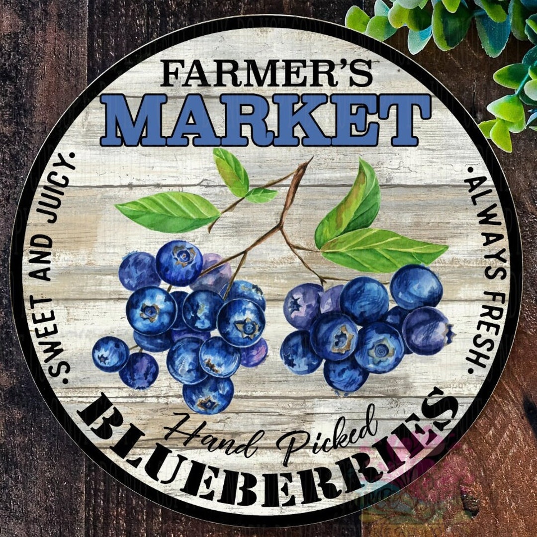 Wreath Sign Blueberries Wreath Sign Farm Fresh Wreath Sign - Etsy
