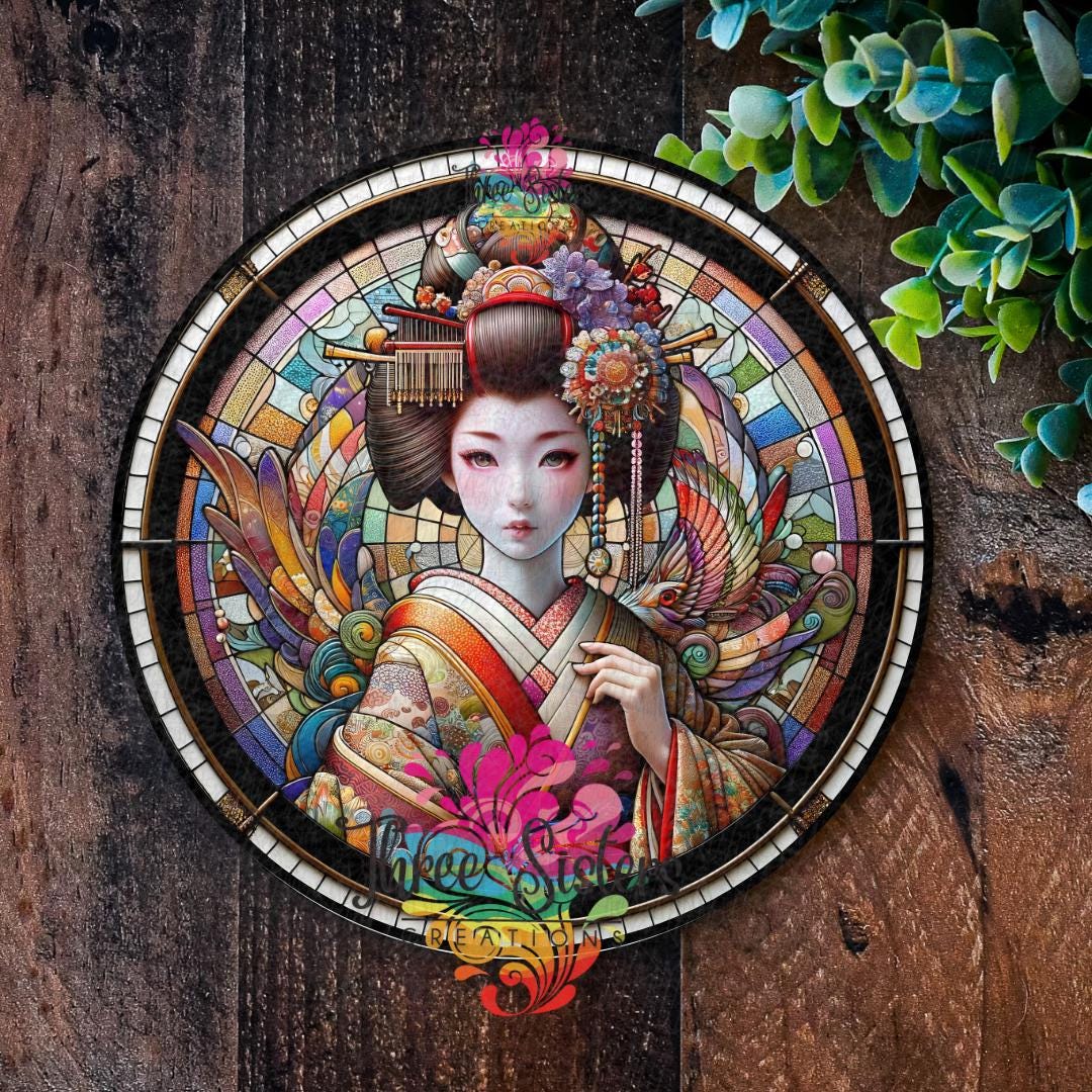 Japanese Geisha Sign Chinese Gifts Outdoor and Garden Metal Wall Art ...