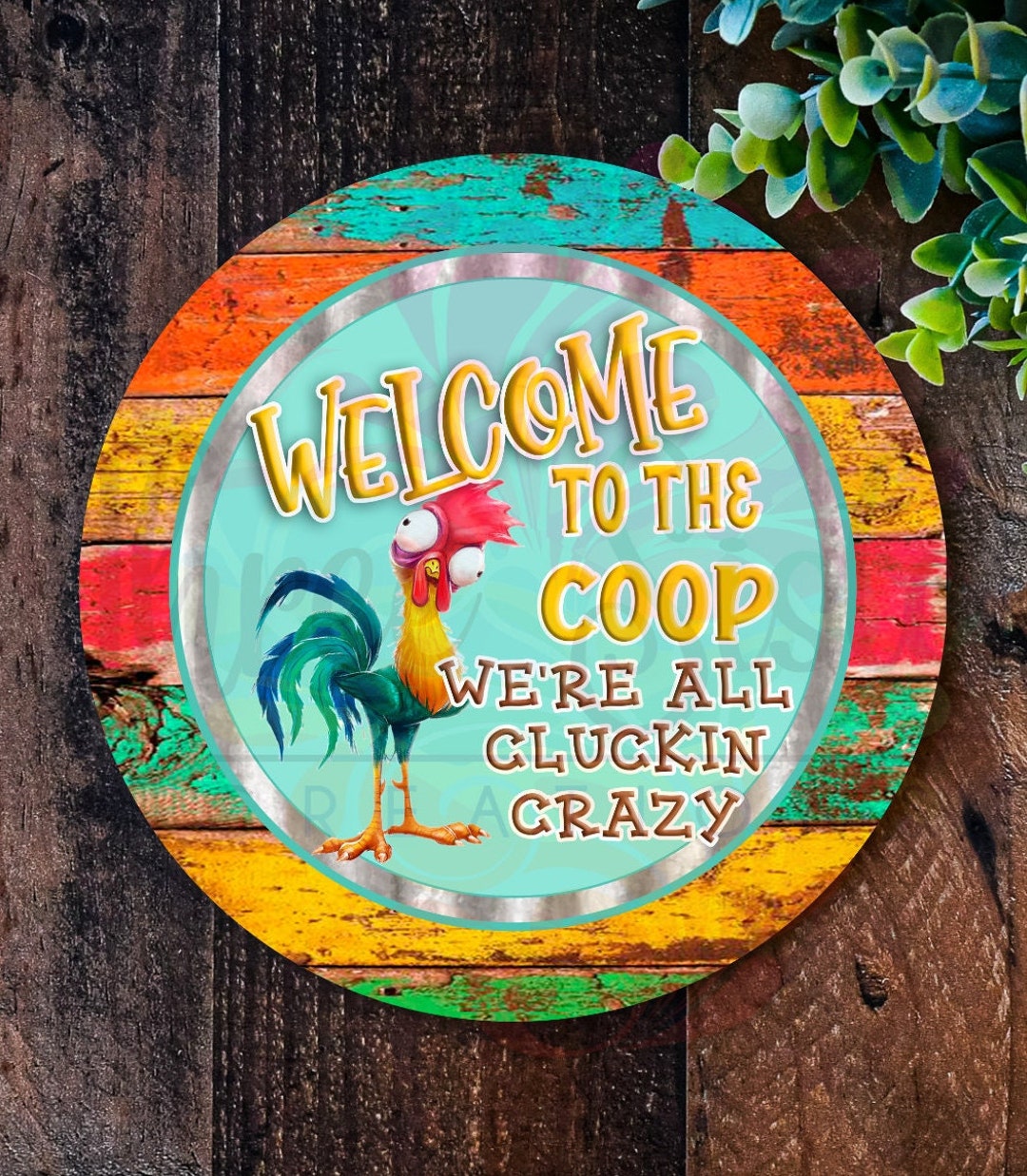 Welcome to the Coop Wreath Sign, Crazy Chicken Wreath Sign, Welcome ...
