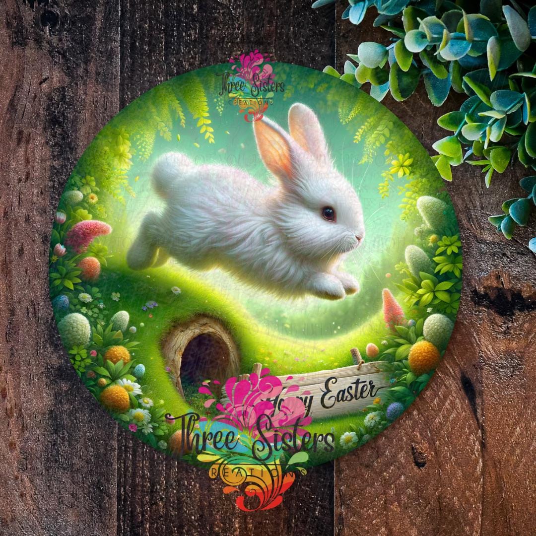 White Rabbit Sign, Easter Bunny, Easter Decorations, Easter Wreath ...