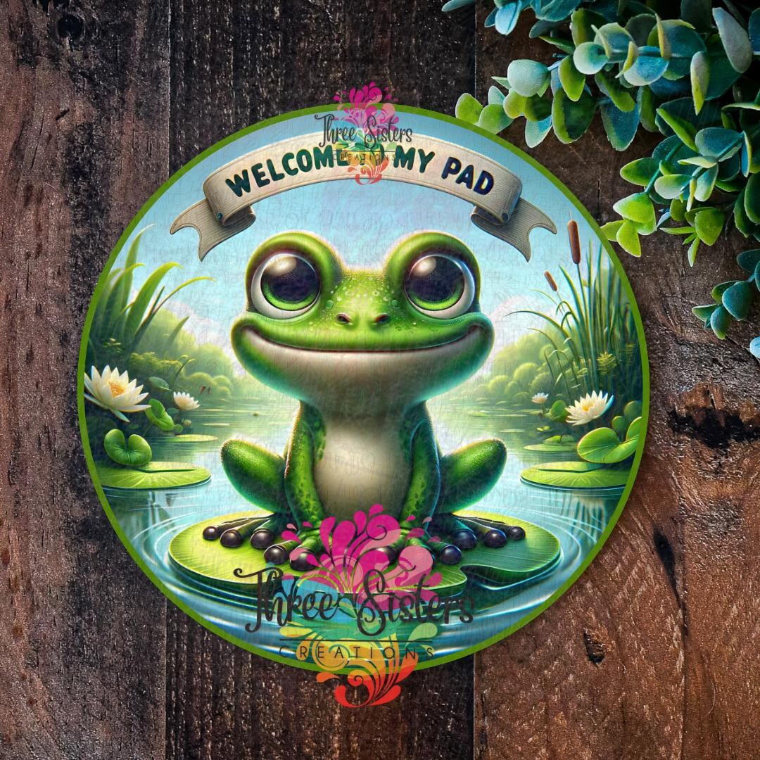 Frog Welcome to My Pad Metal Sign, Garden Pond Plaque, Frog Gifts, New ...