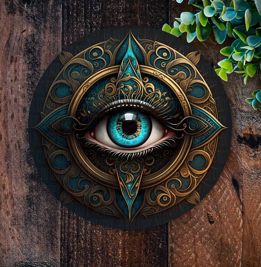 Evil Eye Sign, Talisman, Wreath Sign, Wall Art, Gothic Halloween ...