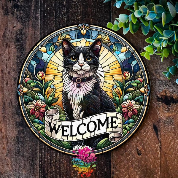 Cat Welcome Sign - Etsy