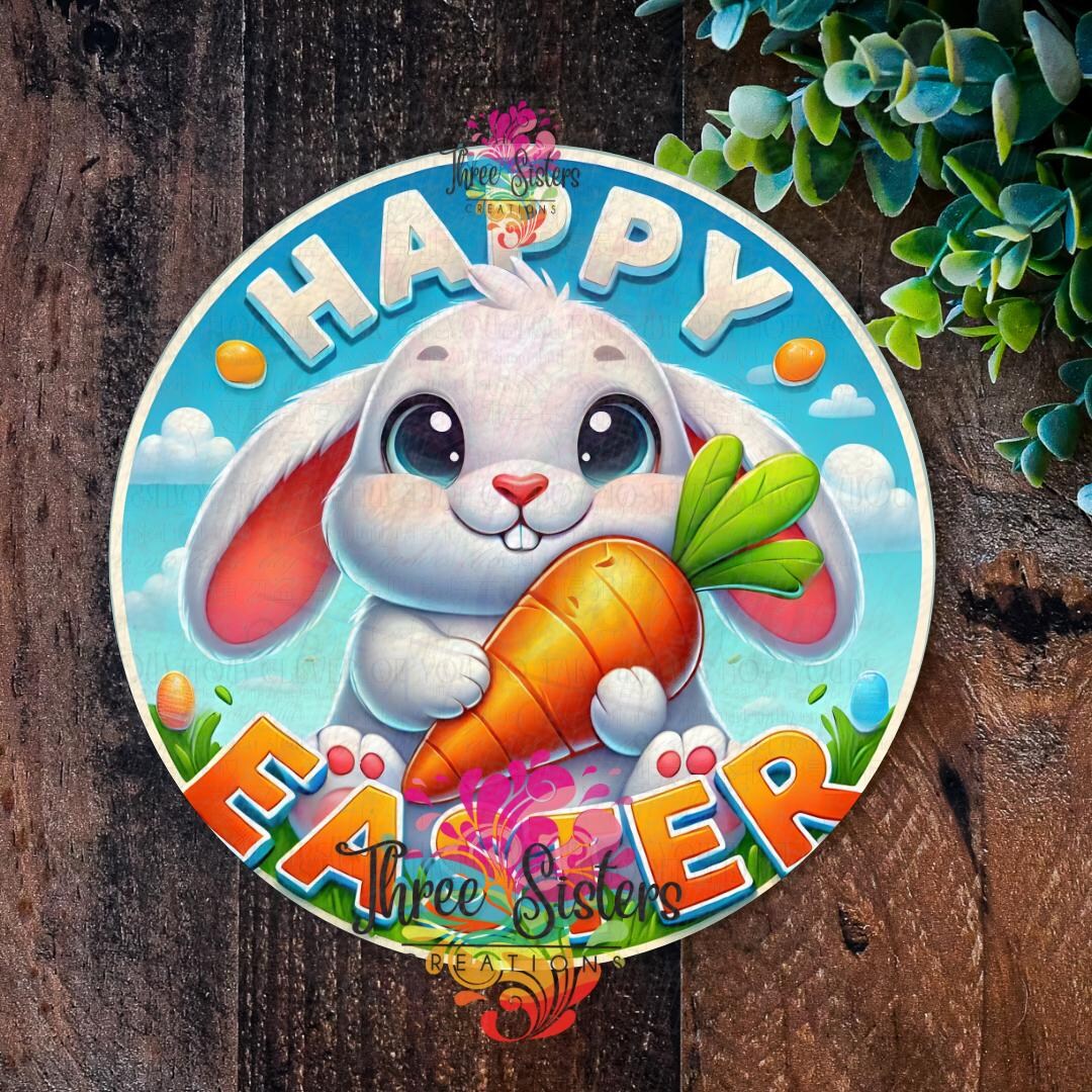 Happy Easter Bunny Sign, Easter Decorations, Easter Wreath Sign, Spring ...