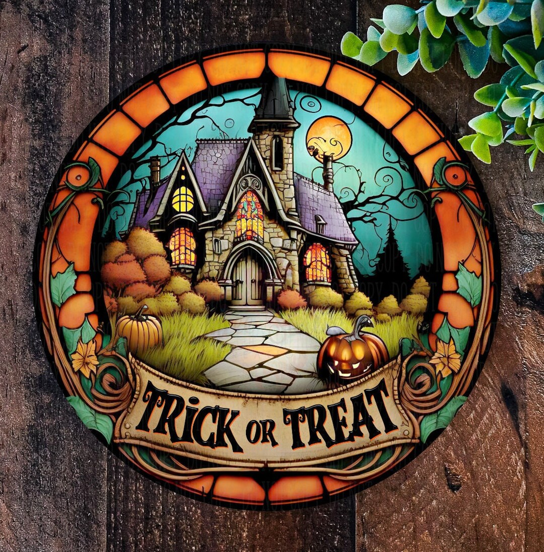 Haunted House Sign , Halloween Sign, Halloween Décor, Treat or Treat ...
