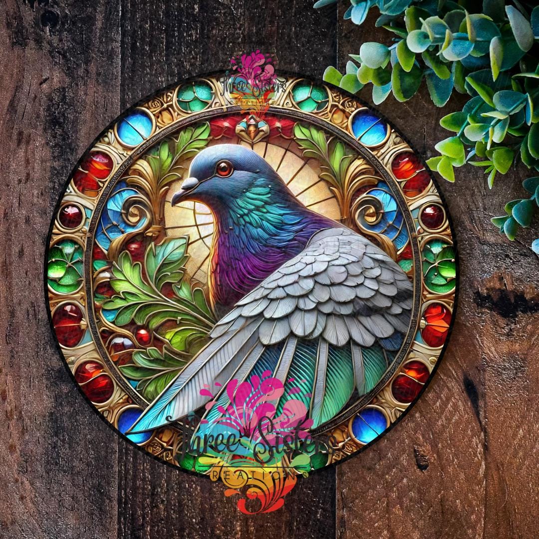 Pigeon Fancier Gift: Faux Stained Glass Metal Sign, Outdoor Decor - Etsy