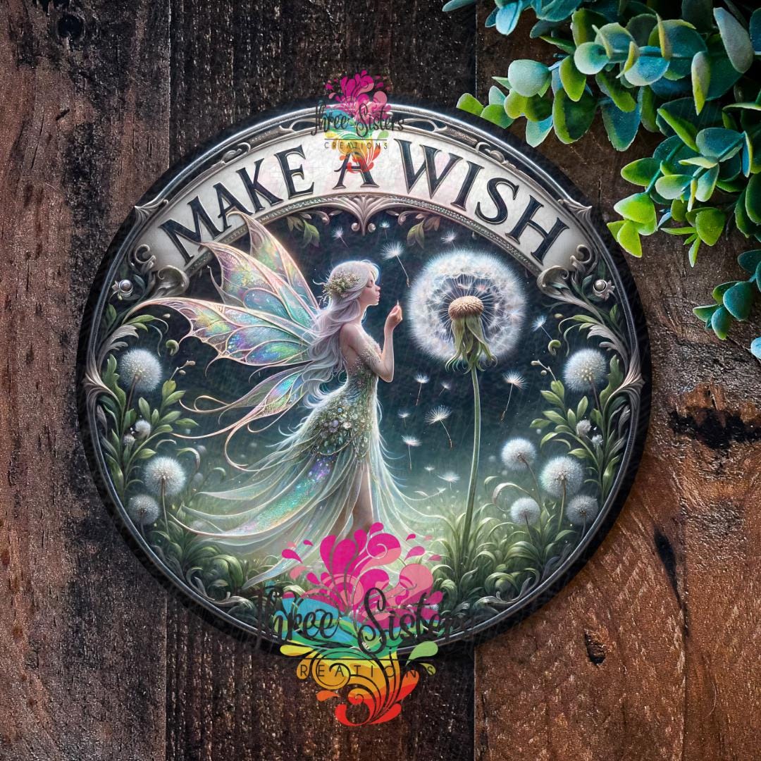 Dandelion Fairy Sign Fairy Gifts Fairy Garden Ornament Make A Wish ...