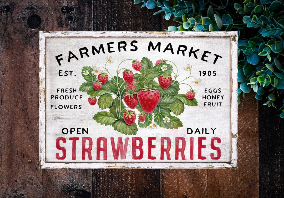 Strawberry Sign, Strawberry Wreath Sign, Summer Wreath Signs ...
