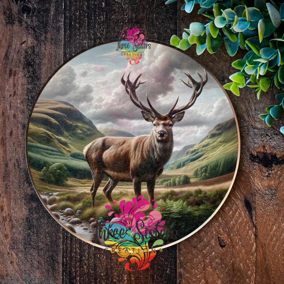 Highland Stag Sign, Scottish Highland Home Decoration, Wildlife Art ...