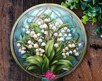 IMITATION Stained Glass Lily , Metal Sign, Garden Decorations ...