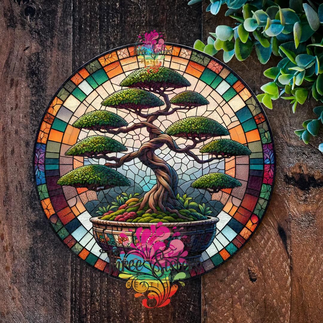 Japanese Garden Art Bonsai Sign Metal Wall Plaque Decorations Oriental ...