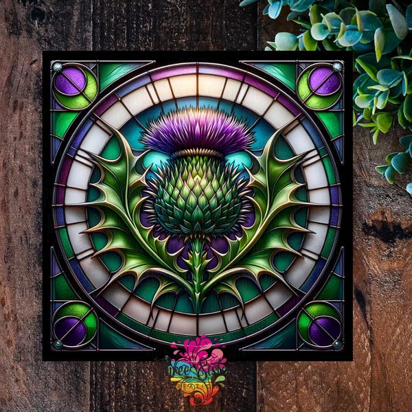 Scottish Thistle Glass - Etsy