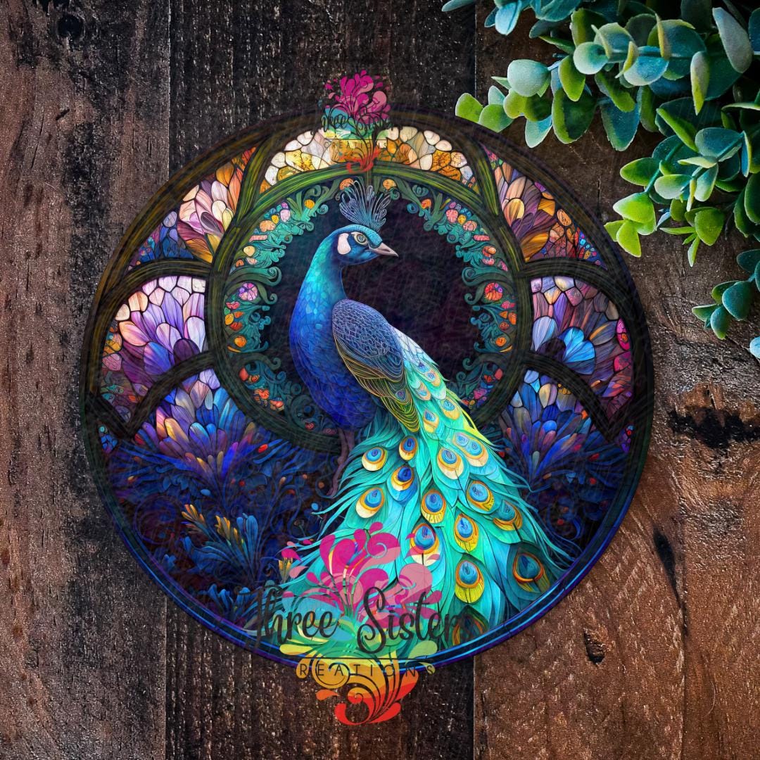 Peacock Sign, Metal Peacock, Peacock Wreath Sign, Garden Décor , Front ...