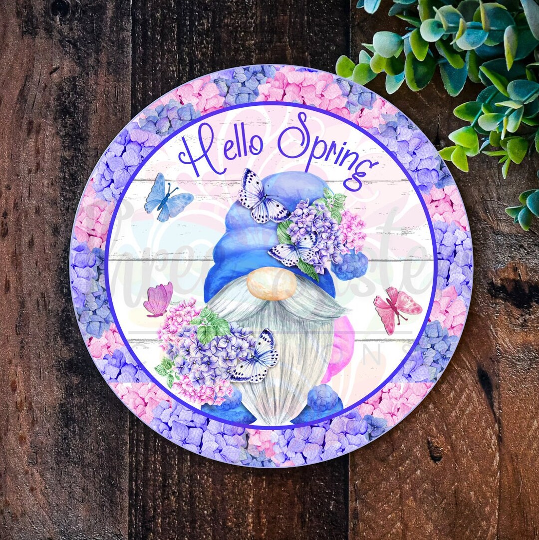 Spring Gnome Sign Spring Wreath Sign Gnome Sign Spring - Etsy