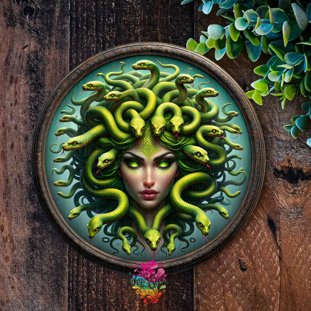 Medusa Metal Sign for Halloween Décor and Wreaths Outdoor Decoration ...