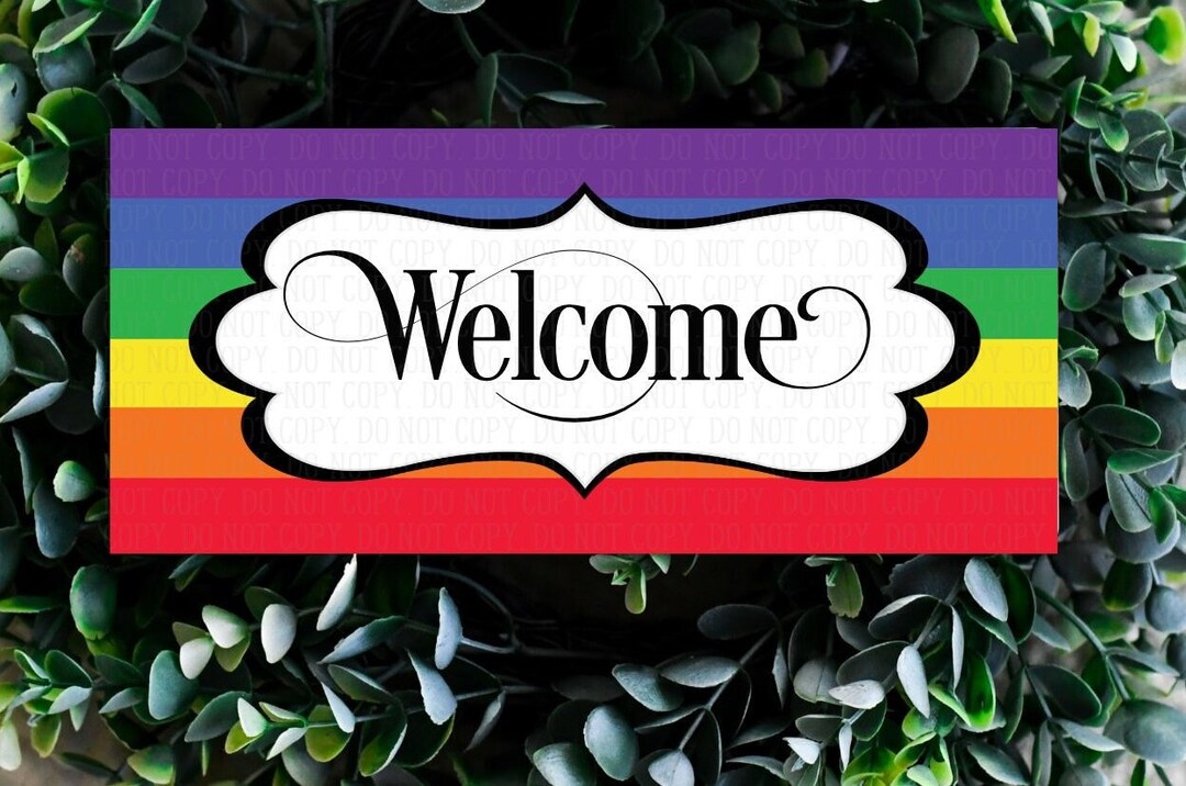 Pride Welcome Sign, Pride Wreath Sign, Welcome Wreath Sign, Pride ...