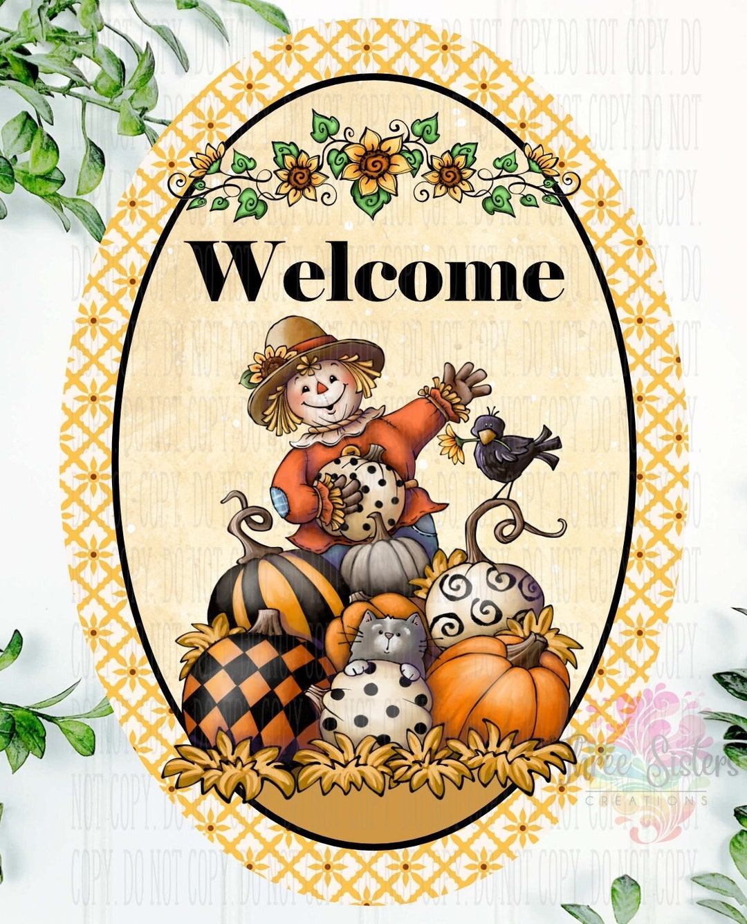 Welcome Scarecrow Wreath Sign Welcome Autumn Wreath Welcome - Etsy