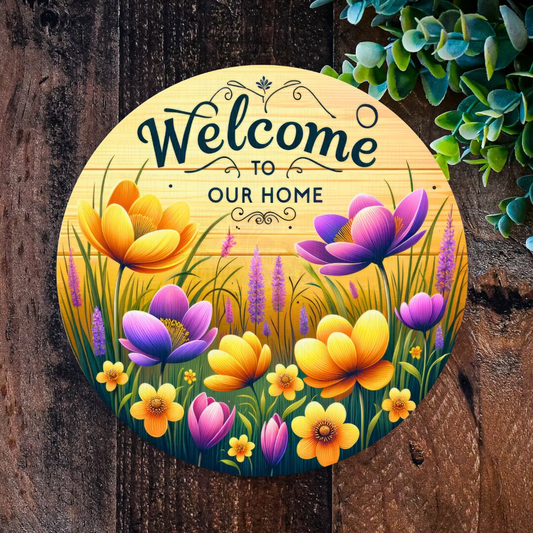 Spring Wreath Sign, Welcome Sign, Welcome Wreath Sign, Everyday Door ...