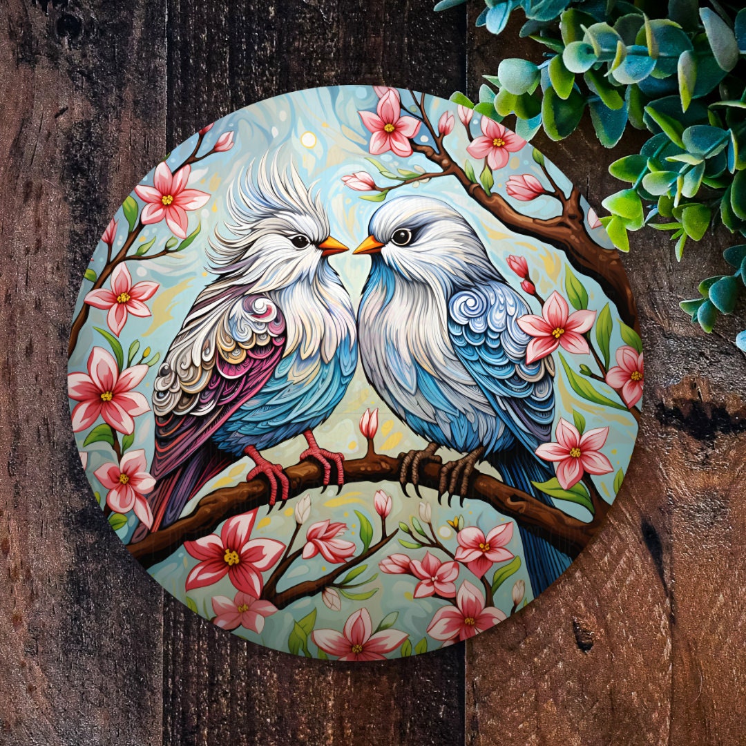 Valentine's Day Love Birds Sign, Perfect for Valentine Door Wreaths and ...