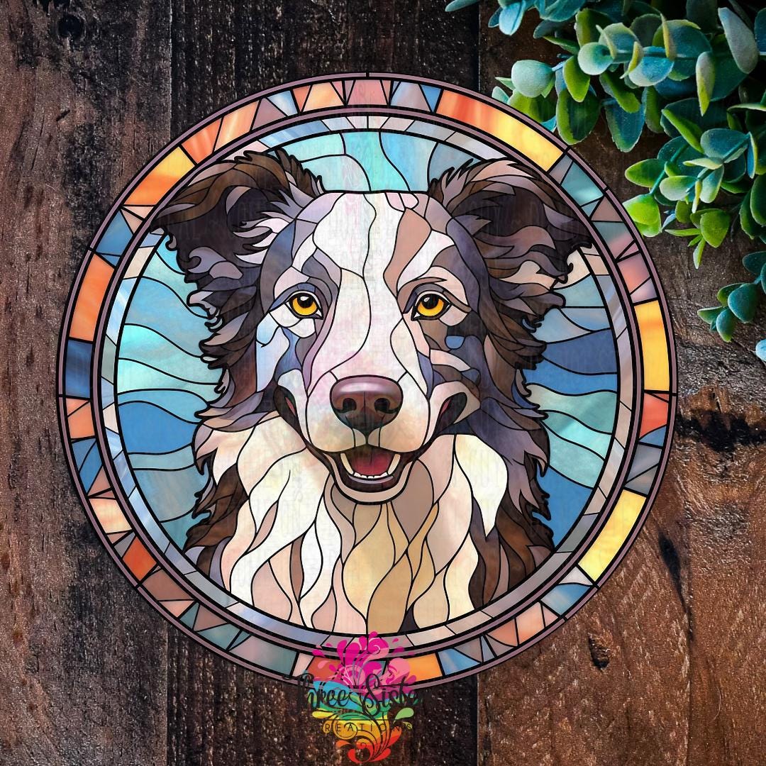 Border Collie Metal Sign Pet Memorial, Dog Wreath, Door Plaque - Etsy