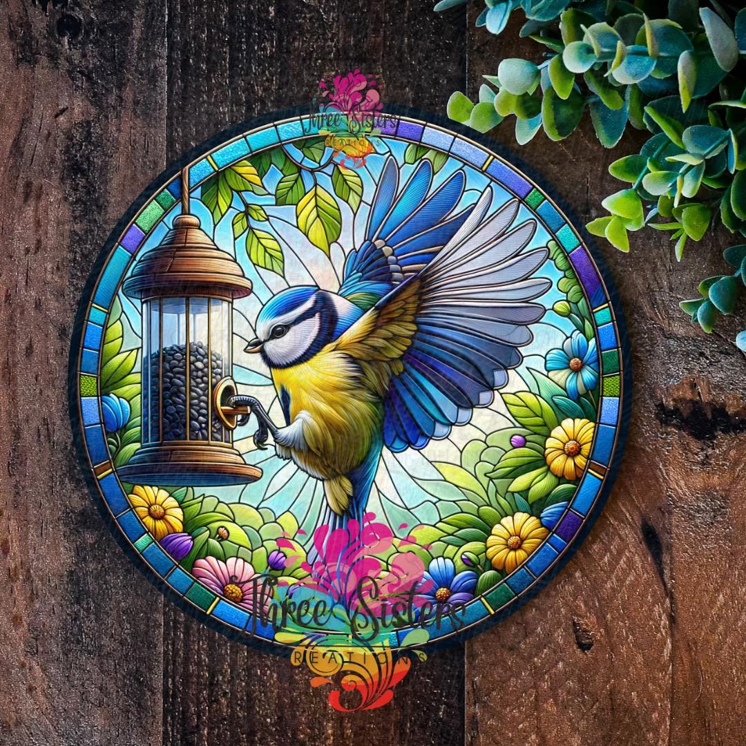 Garden Birds Sign, Blue Tit Plaque, Metal Bird Signs, Garden ...