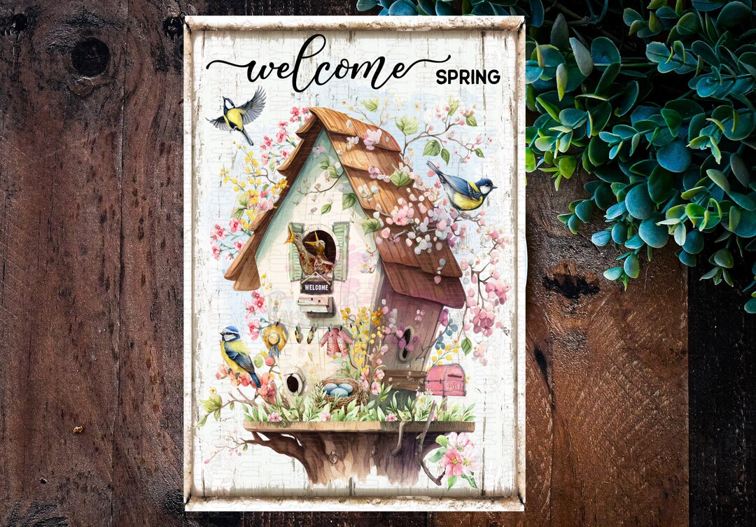 Welcome Spring Sign, Spring Wreath Sign, Spring Door Wreath, Wreath ...