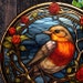 Metal Robin Sign in Faux Stained Glass Effect Vibrant Garden Décor or ...