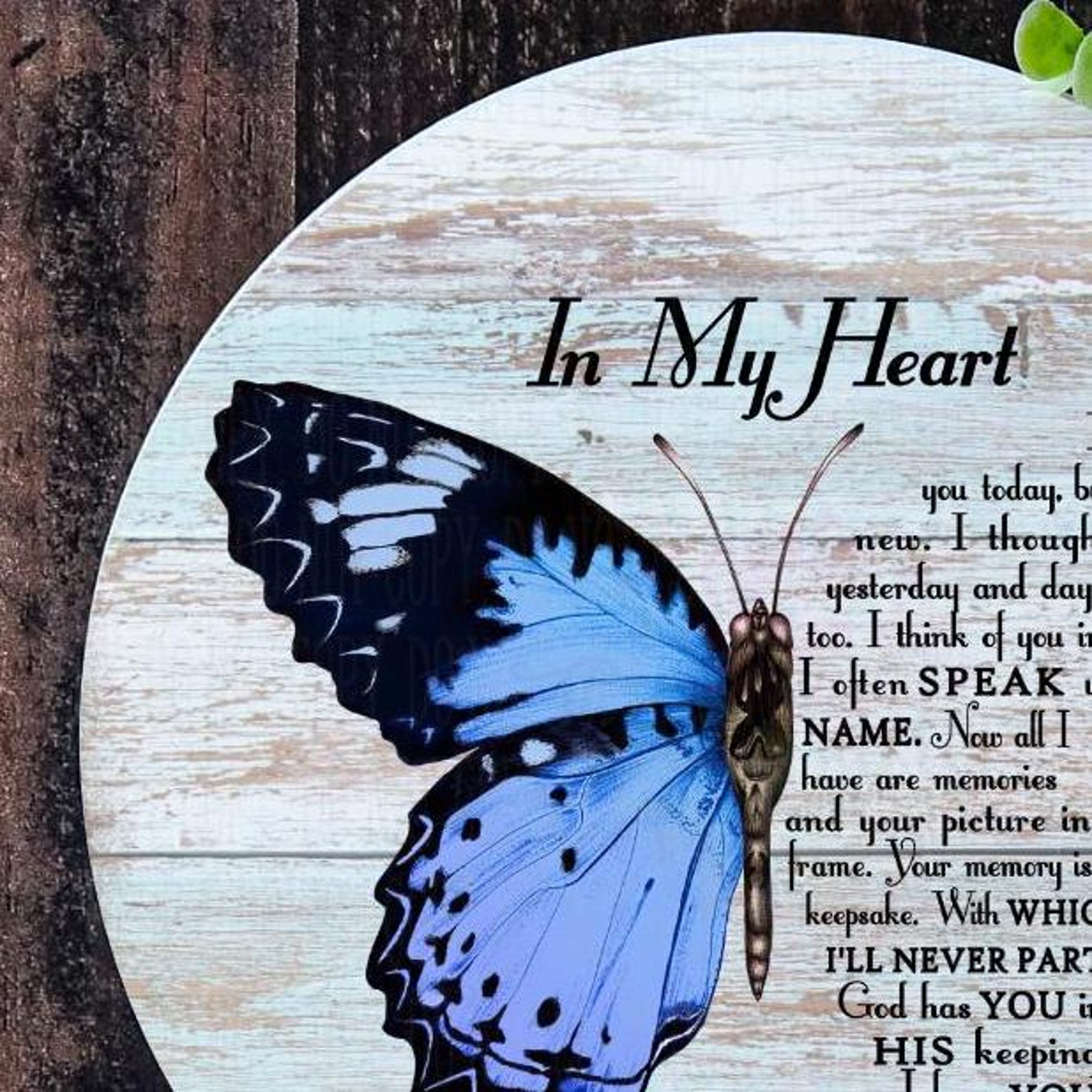 In Loving Memory in My Heart Sign, Remembrance Sign, Metal Wreath Sign ...