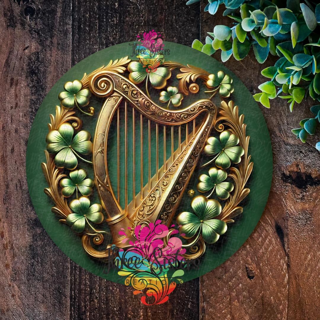 Irish Harp Sign Ireland Outdoor and Garden Ornaments Metal Wall Art ...