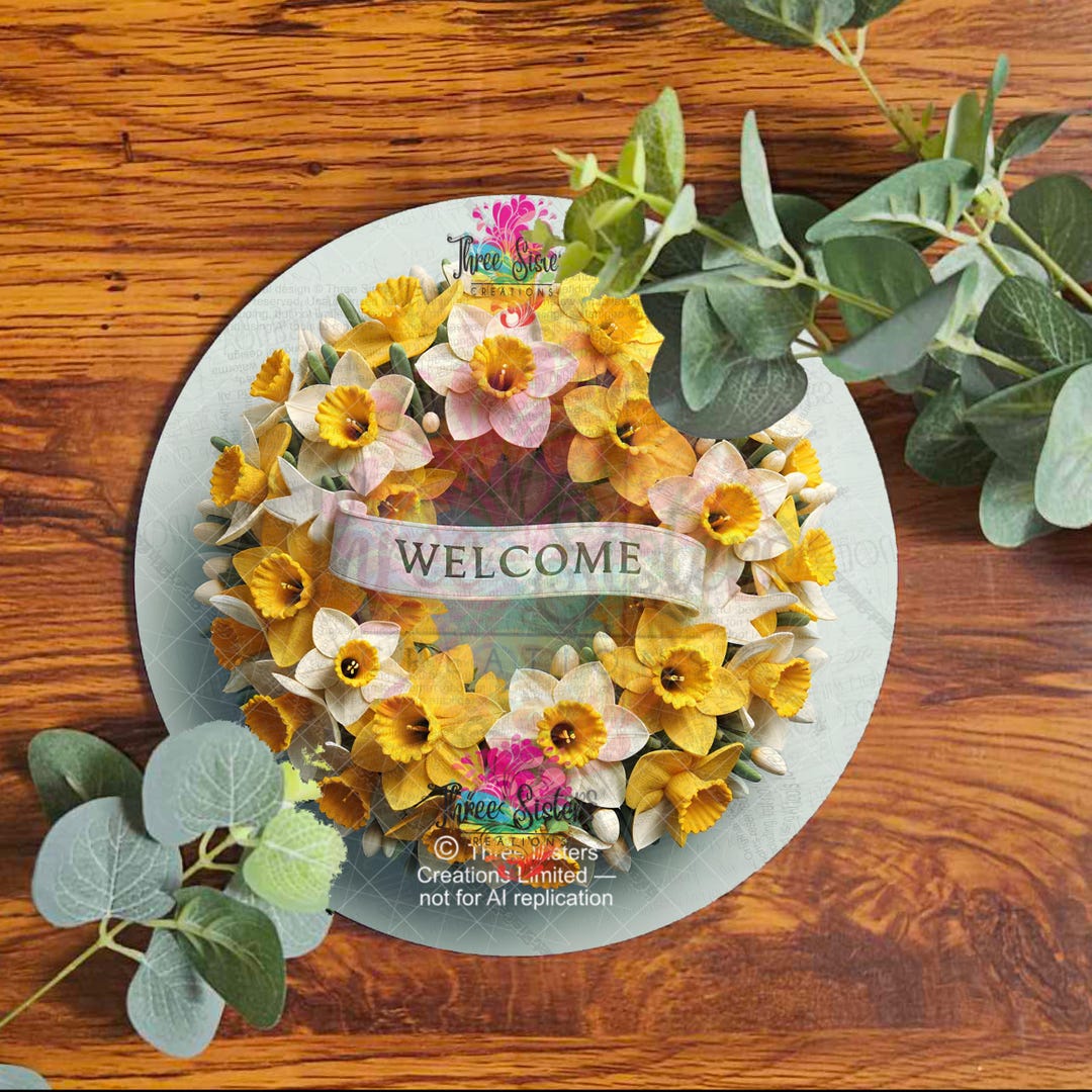 Daffodil Welcome Sign – Spring Floral Metal Garden Wall Decor - Etsy