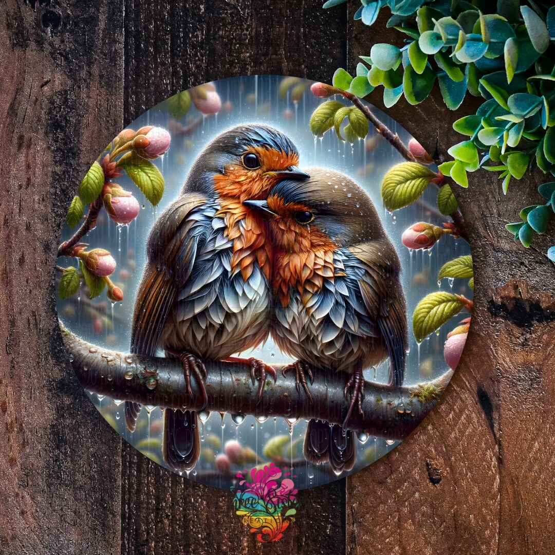 Robins Sign, Charming Garden Birds Plaque, Outdoor Wall Art, Nature ...