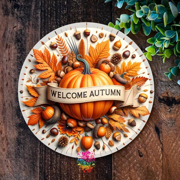 Fall Circle Door Sign - Etsy
