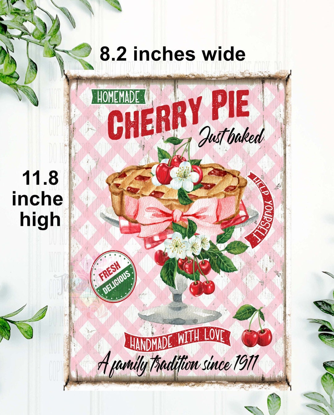 Cherry Pie Sign Summer Wreath Sign Vintage Cherry Pie Tin - Etsy