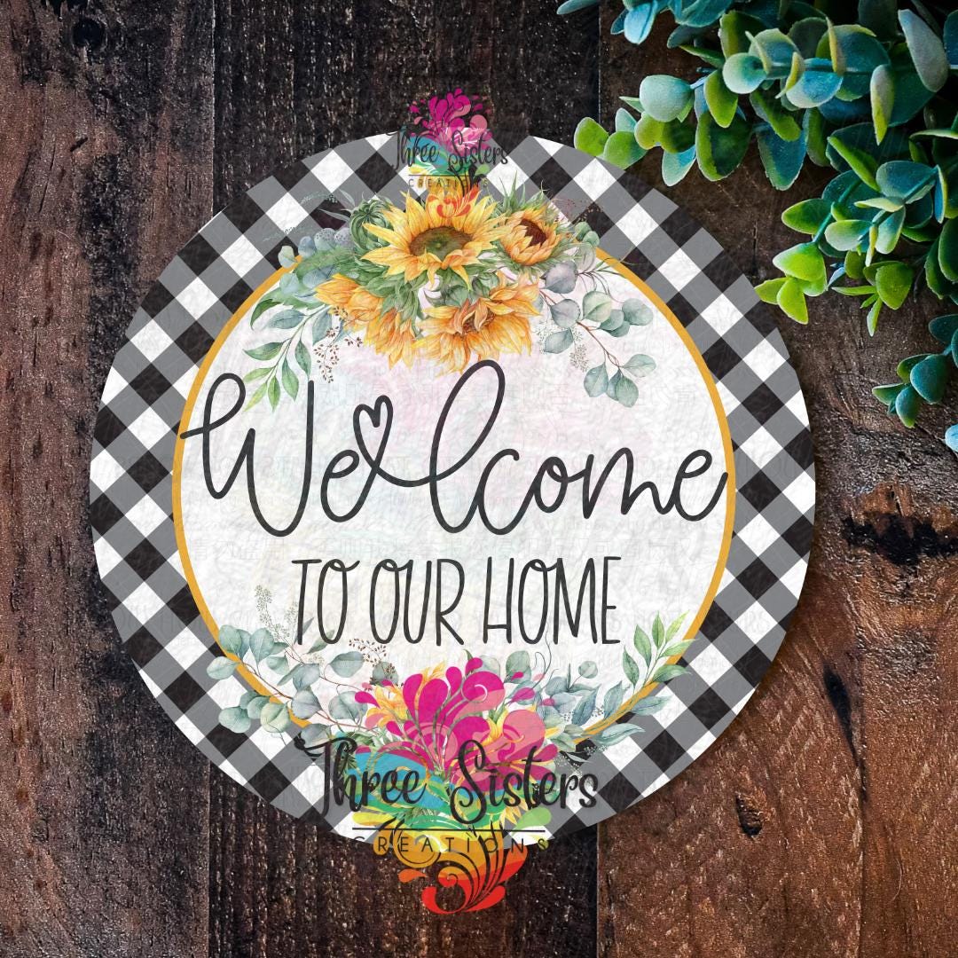 Sunflower Welcome Sign: Farmhouse Wreath Decor - Etsy