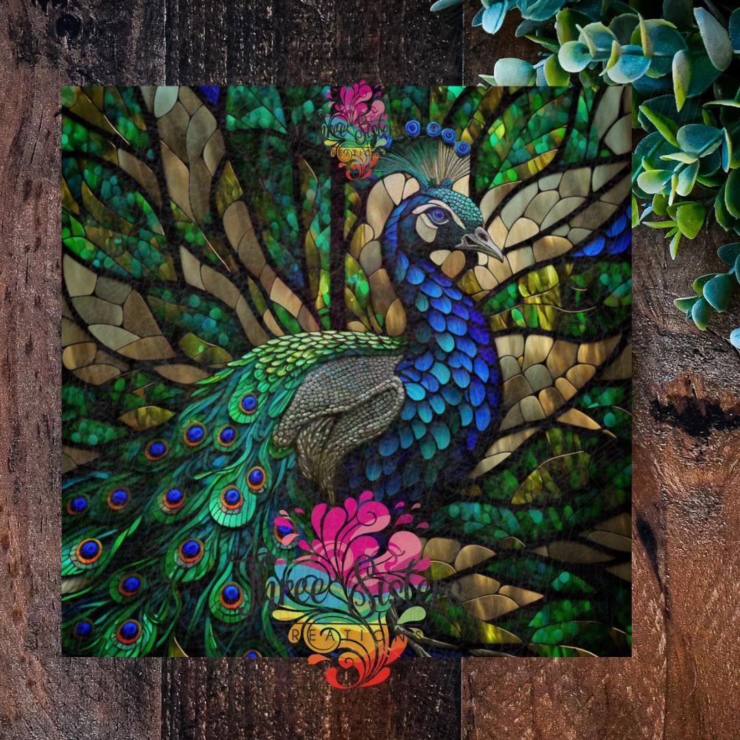 Peacock Sign Peacock Gifts Faux Stained Glass Bird Decorations Outdoor ...