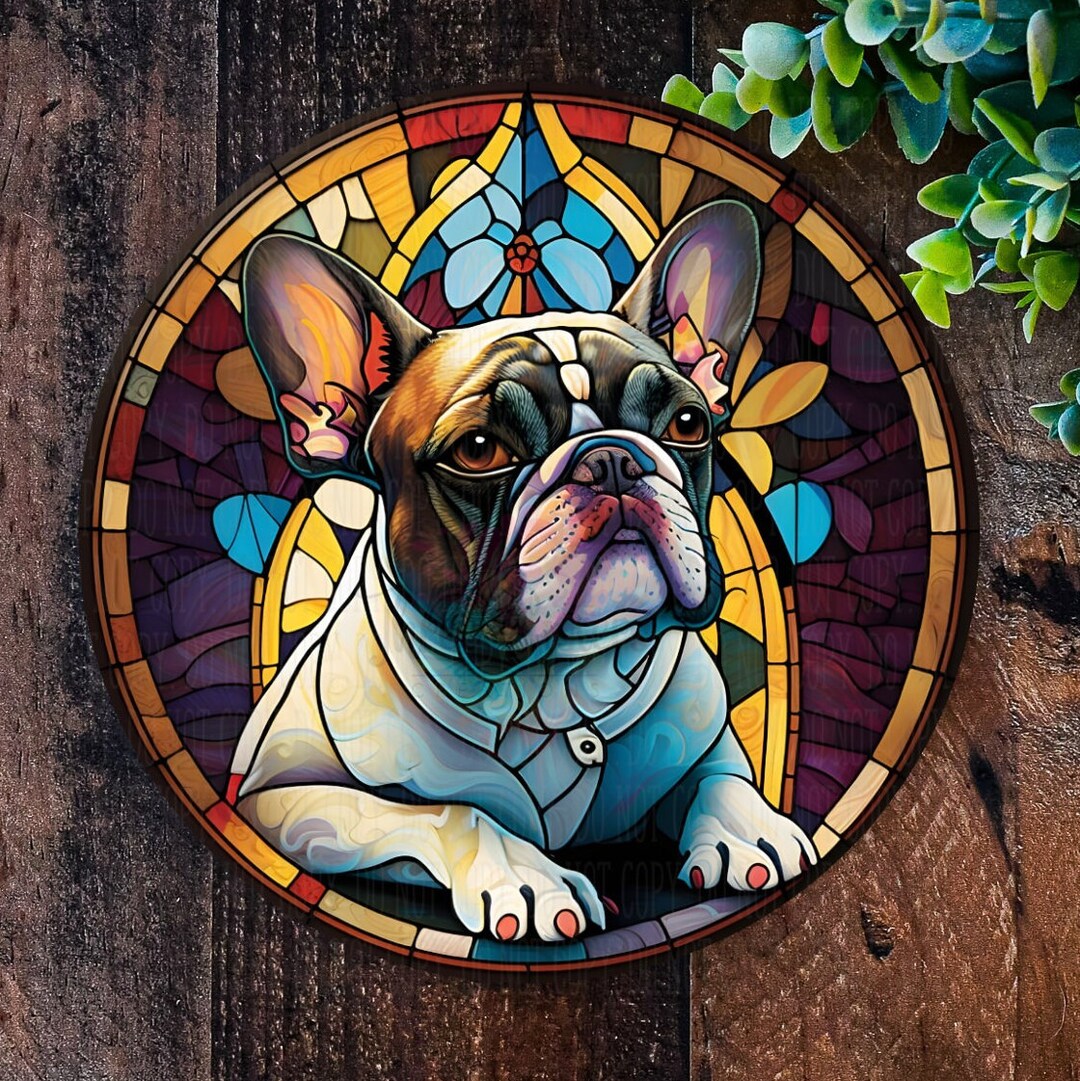French Bulldog Sign, Metal Dog Plaque, Wreath Sign, Front Door Wreath ...