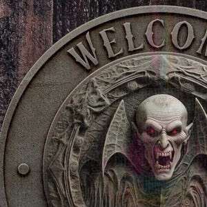 Vampire Castle Welcome Sign, Gothic Halloween Décor, Spooky Home Wall ...
