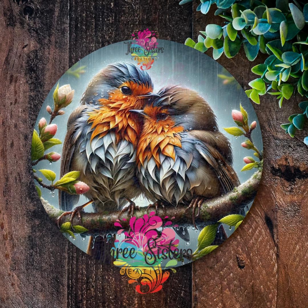 Robins Sign, Charming Garden Birds Plaque, Outdoor Wall Art, Nature ...