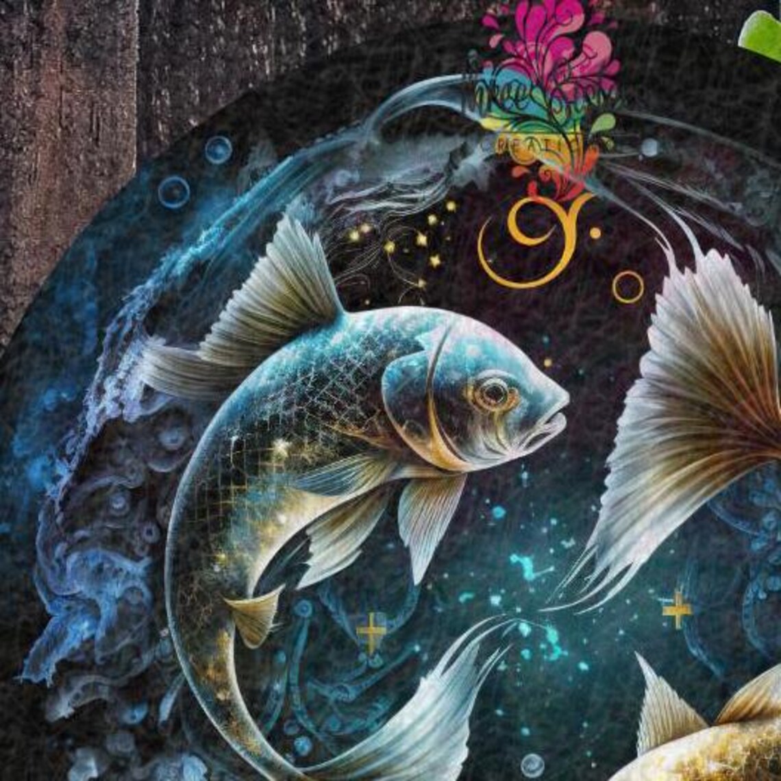 Pisces Zodiac Sign: Metal Wreath Sign, Astrology Wall Art - Etsy UK