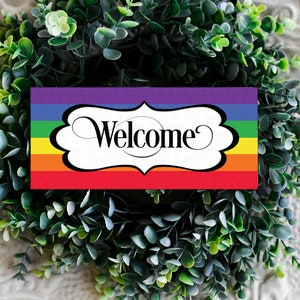 Pride Welcome Sign, Pride Wreath Sign, Welcome Wreath Sign, Pride ...