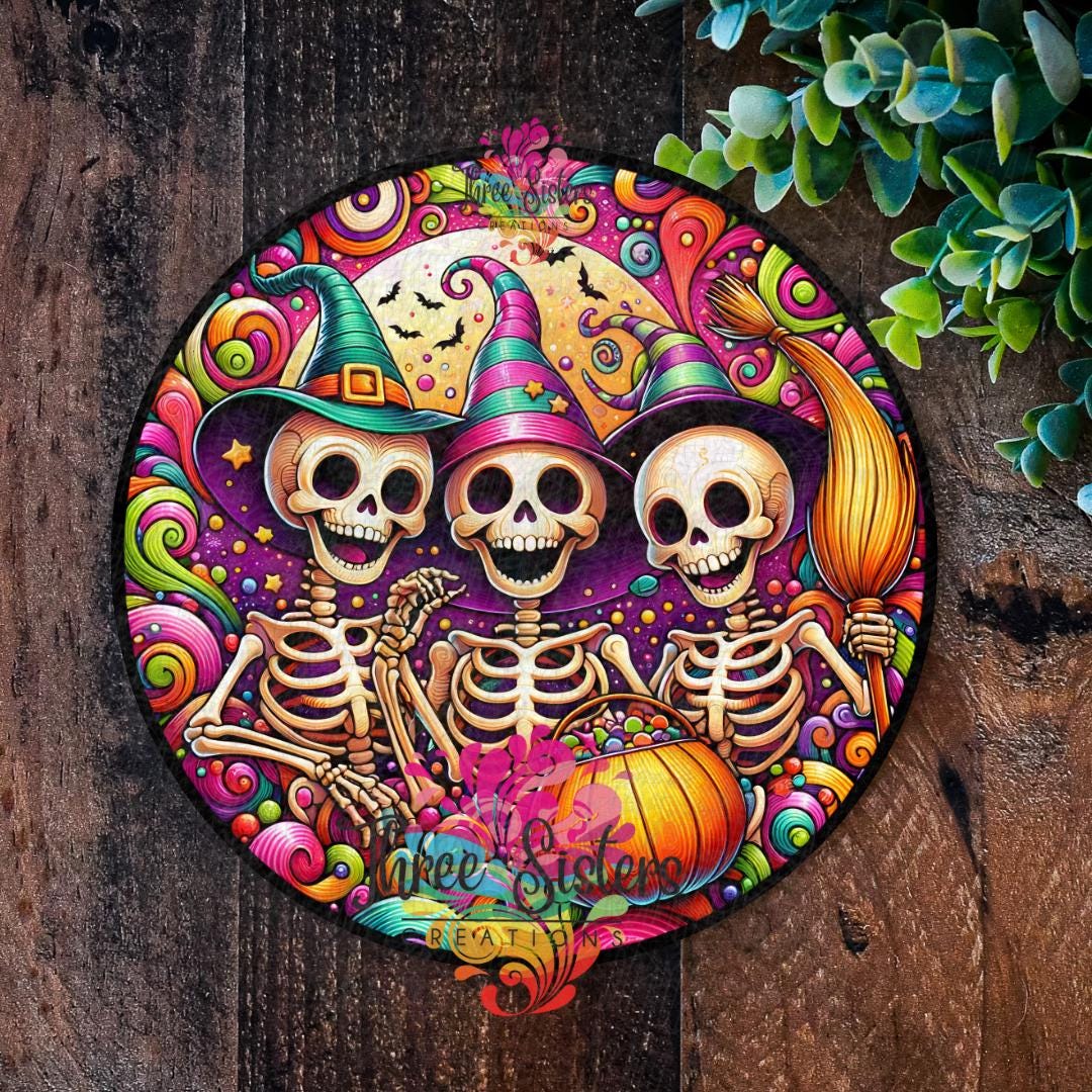 Skeleton Witches Sign, Skeletons Plaque , Halloween Décor, Halloween ...