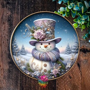 Elegant Snowman Christmas Sign , Christmas Wreath Signs, Holiday Season ...
