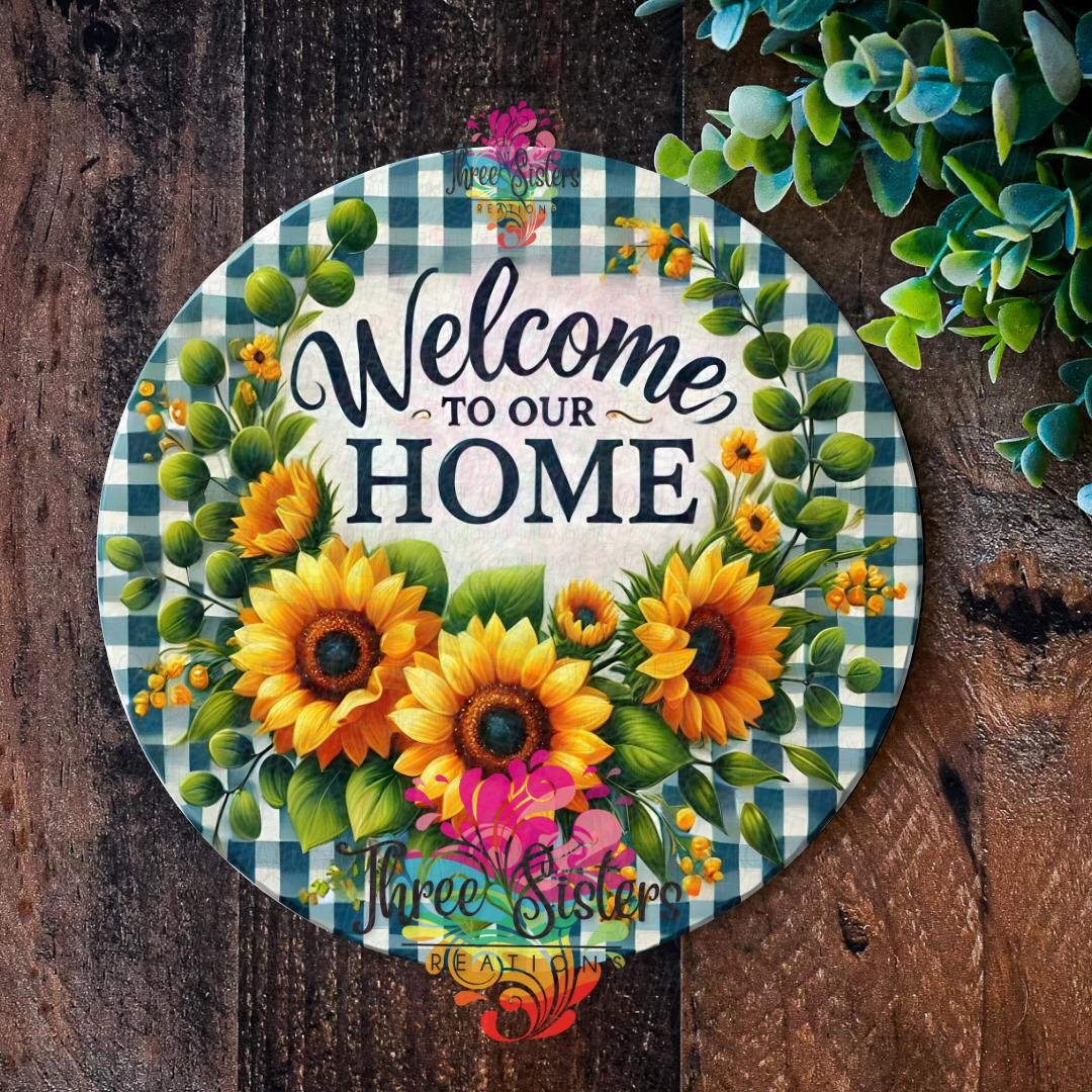 Sunflower Welcome Sign, Welcome Summer Plaque, Summer Wreath Signs ...