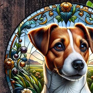 Jack Russell Sign, Metal Dog Plaque, Wreath Signs, Faux Stained Glass ...