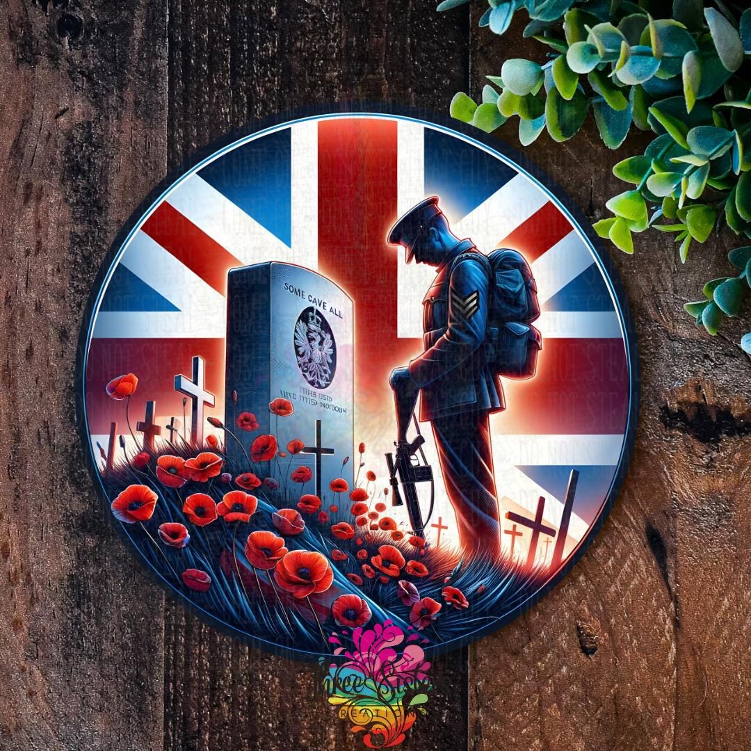 Some Gave All Poppy Day Sign, Remembrance Day Plaque, Military Service ...