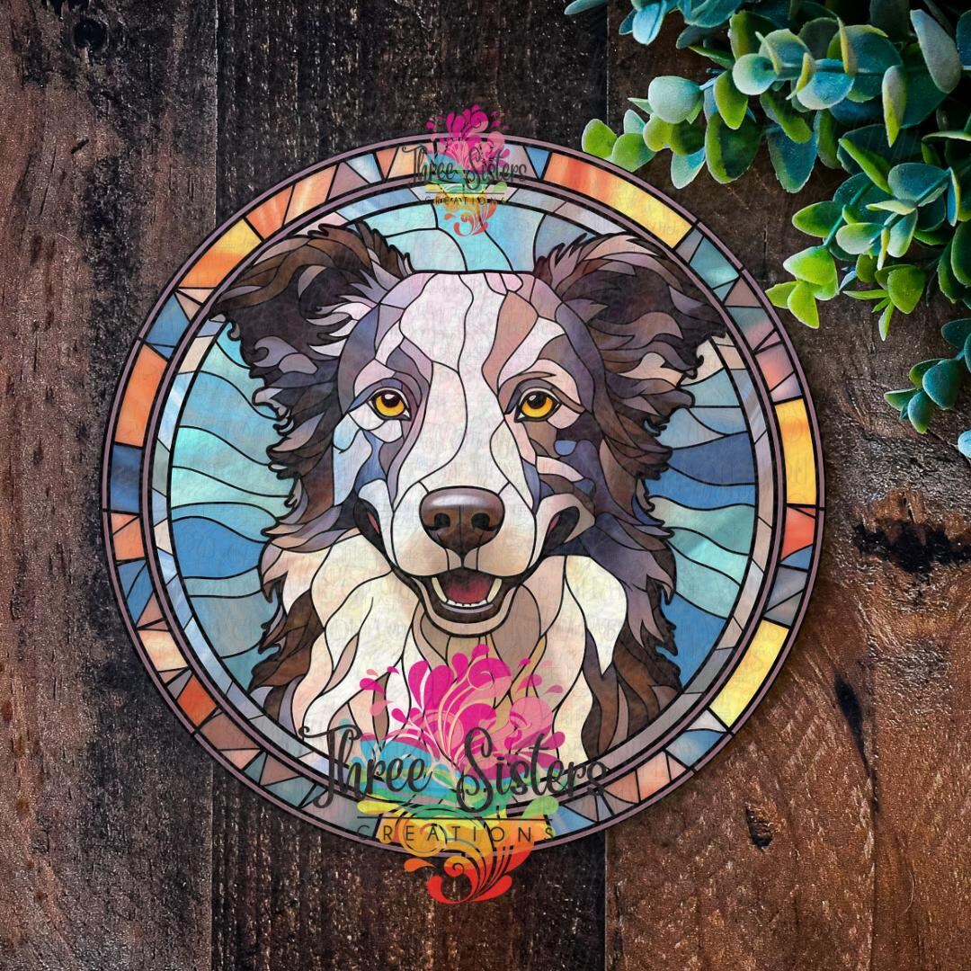 Border Collie Metal Sign Pet Memorial, Dog Wreath, Door Plaque - Etsy