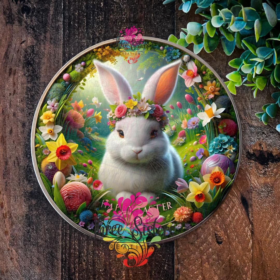 White Rabbit Sign, Easter Bunny, Easter Decorations, Easter Wreath ...
