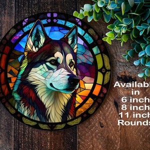 Husky Sign Metal Dog Plaque Wreath Signs Faux Stained - Etsy