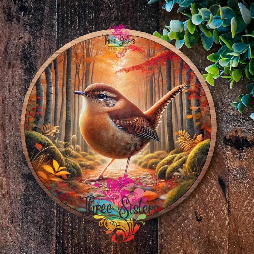 Wren Bird Metal Plaque: Autumn Woodland Wall Art - Etsy